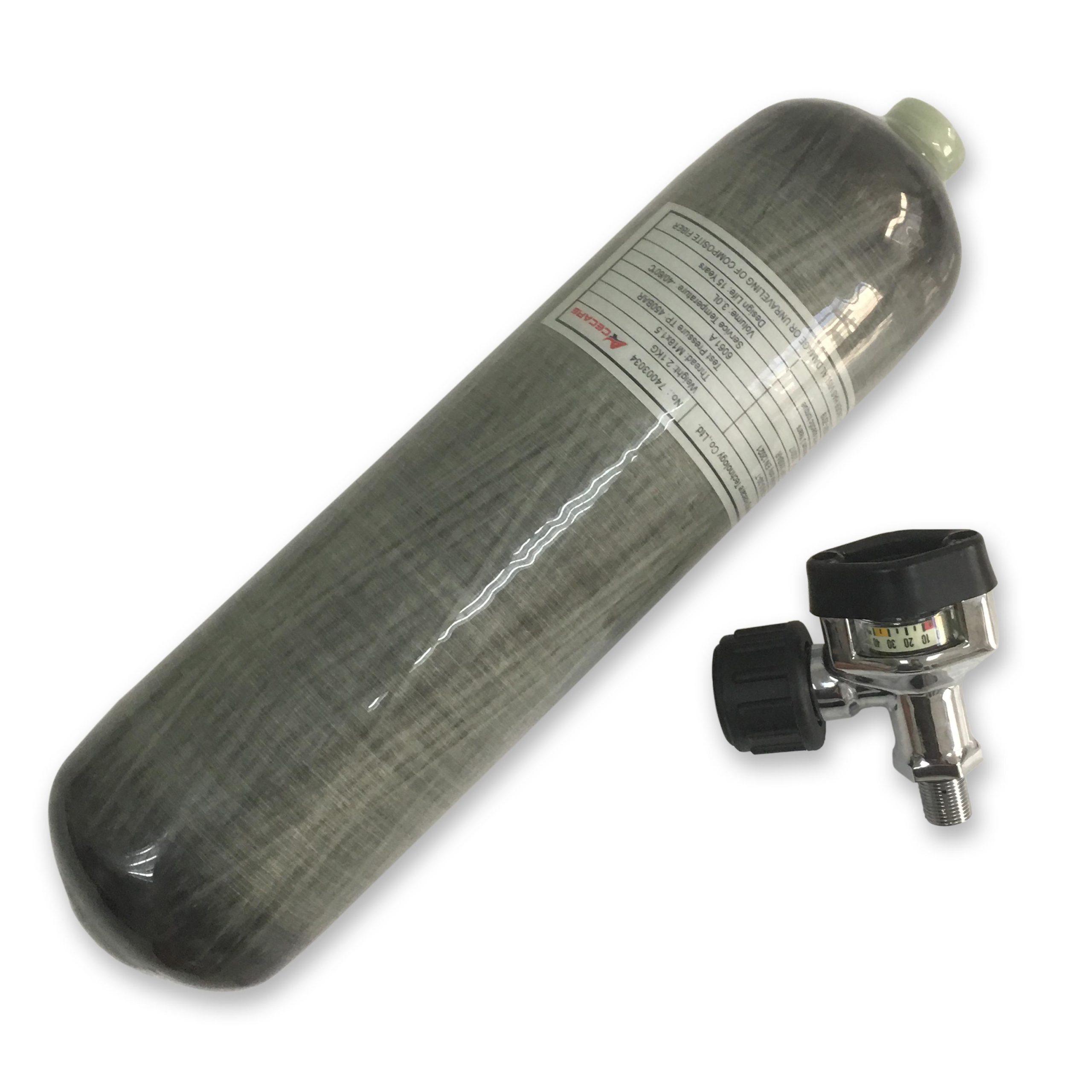 3L/185Ci CE 4500psi carbon fiber scba bottle cylinder with Big Gauge ...