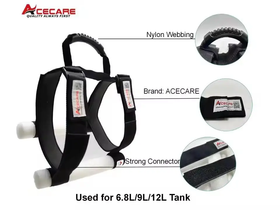Acecare New Gas Cylinder Adjustable Strap Hand Carry Bag Package Easy to Carry for 6.8L, 9L and ...
