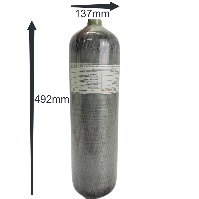 Acecare 4.7 Litre CE 300BAR 4500PSI Carbon Fiber Gas Cylinder for PCP ...
